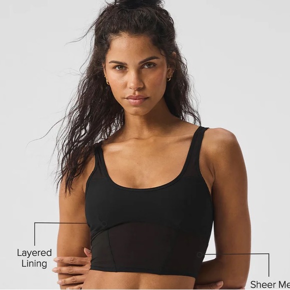 ALO Yoga | Tops | Alo Yoga Mesh Cropped Tempo Tank Black Color L | Poshmark